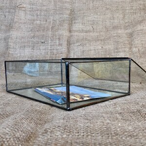 Customized Large Glass Jewelry Box, Wedding Keepsake Box, Photo Display ...