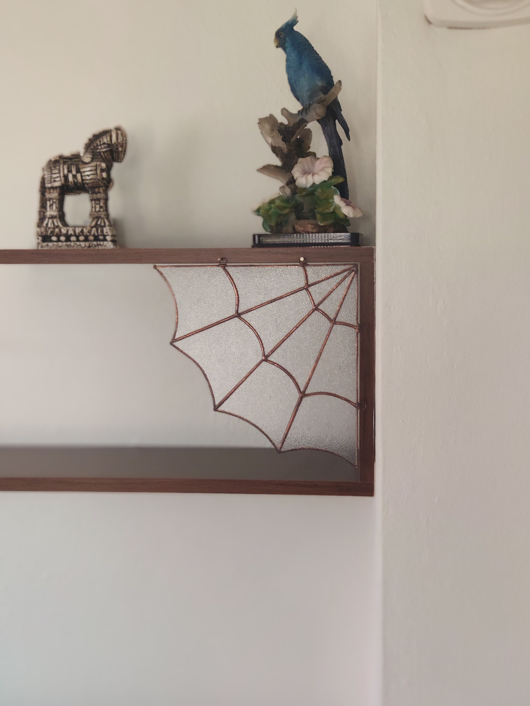 Stained glass spider web for the corners Handmade suncatcher | Etsy