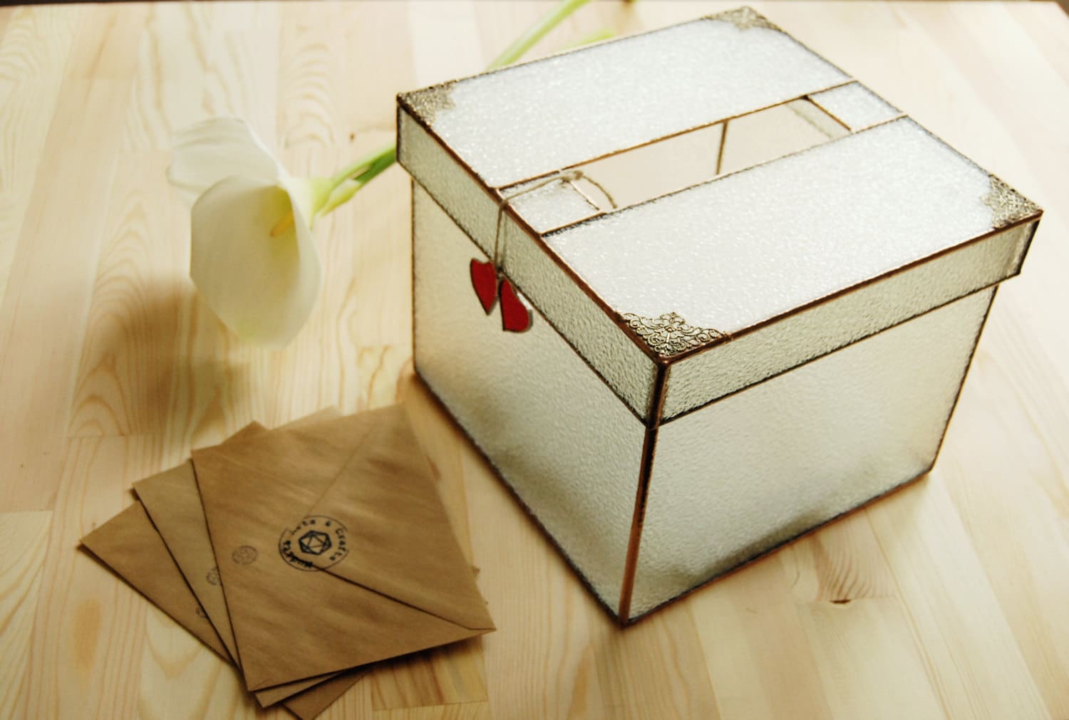 Large Glass Box Wedding Card Box Envelope Holder Treasure - Etsy