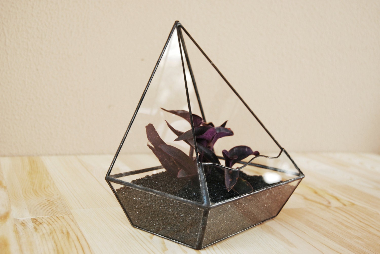 Prism Geometric Glass Terrarium Handmade Glass Box Stained | Etsy