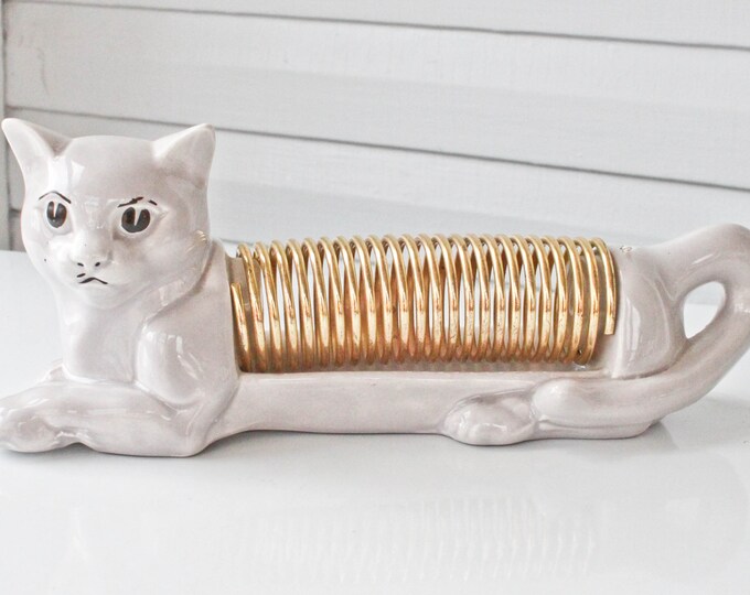 Vintage Grey Kitty Cat Spiral Letter Mail Holder-mid Century-1956 - Etsy