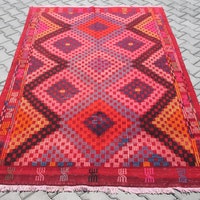 Vintage Turkish Kilim Area Rug - Etsy