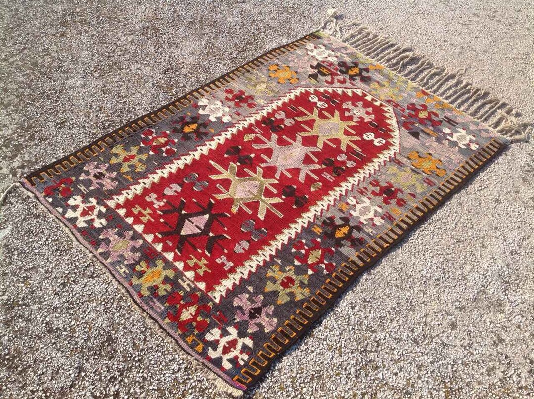 Small Kilim Rug, 54 X 36.5, Vintage Turkish Kilim Rug, Dowry Rug, Small ...