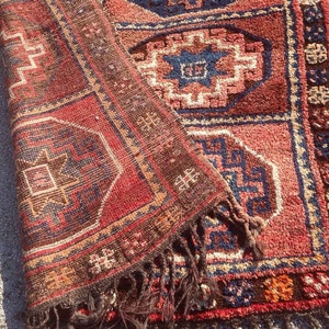 Vintage Runner Rug, Hand Knotted Rug, Red Runner, Runner, Geometric Rug ...