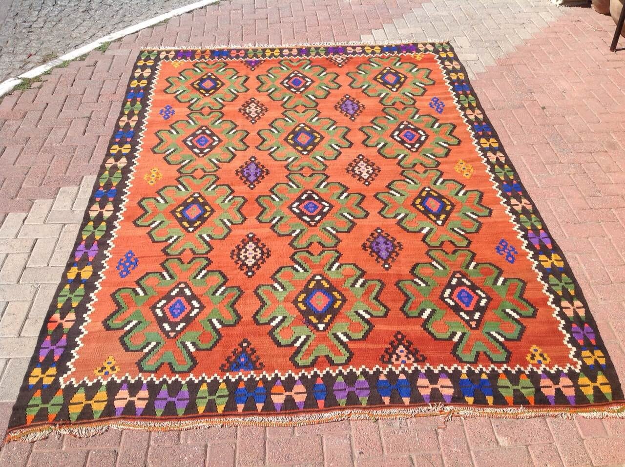 Floral pattern Kilim rug 122 x 89 Vintage | Etsy