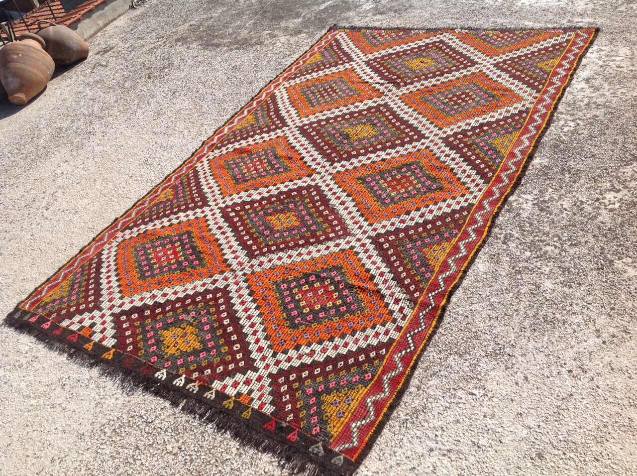 Geometric pattern Kilim rug 112 x 70 Vintage | Etsy