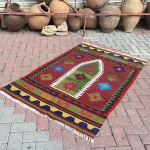 Small Kilim, Green Kilim, 60"x42", Vintage Turkish Kilim Rug, Small ...