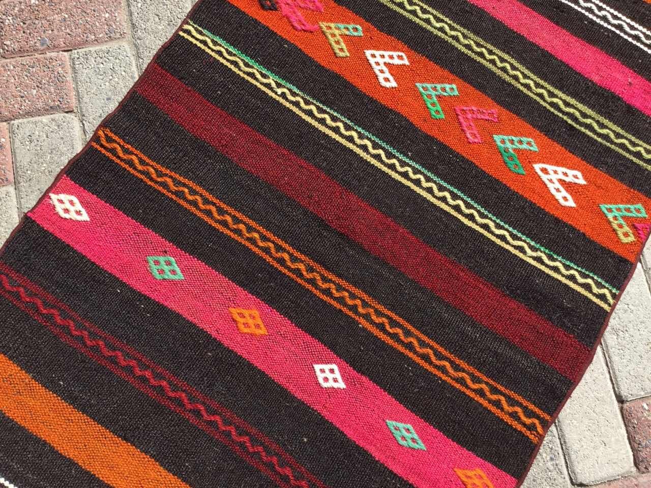 Kitchen Rug, Runner, 93" X 31.5", Vintage Turkish Kilim Runner Rug ...