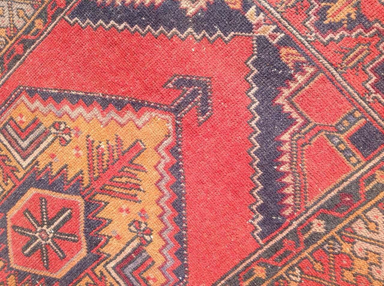 Red Turkish Rug, 66" X 39" Area Rug, Vintage Rug, Traditional Anatolian ...