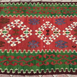 Small Kilim, Green Kilim, 55x38, Vintage Turkish Kilim Rug, Small Area ...