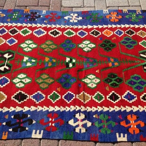 Small Kilim Rug, 74 X 43, Blue Kilim, Vintage Turkish Kilim Rug, Small ...