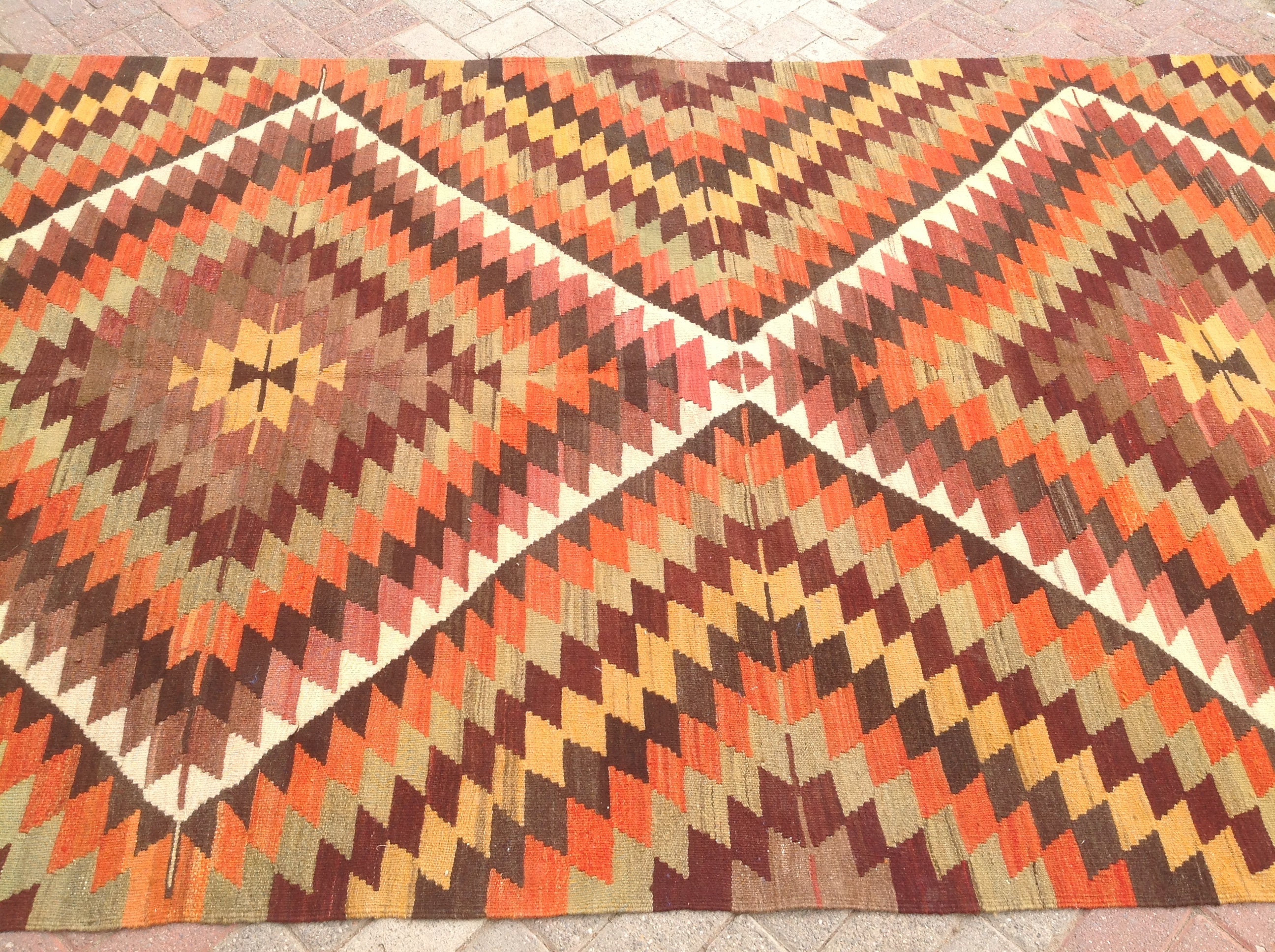 Zig Zag Pattern Area Rug 136x70 Kilim Rug - Etsy