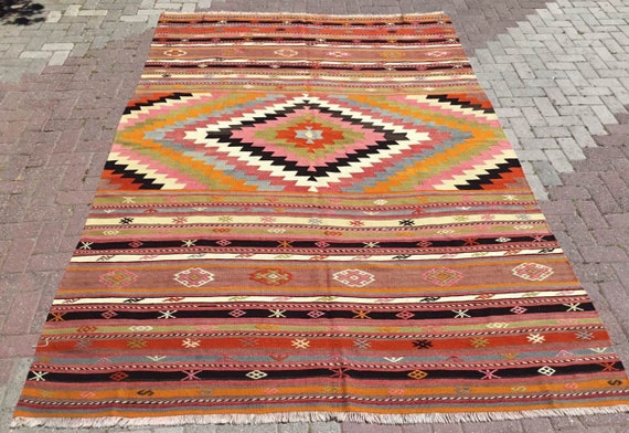 Brown Kilim Vintage Turkish Rug Rugs 121.6 X - Etsy