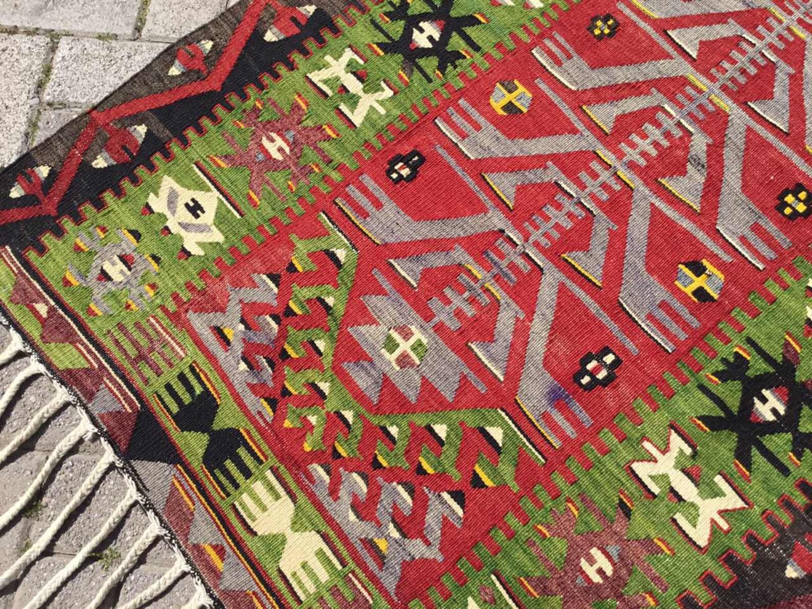 Small Kilim Green Kilim Rug 53.5x38 Vintage - Etsy