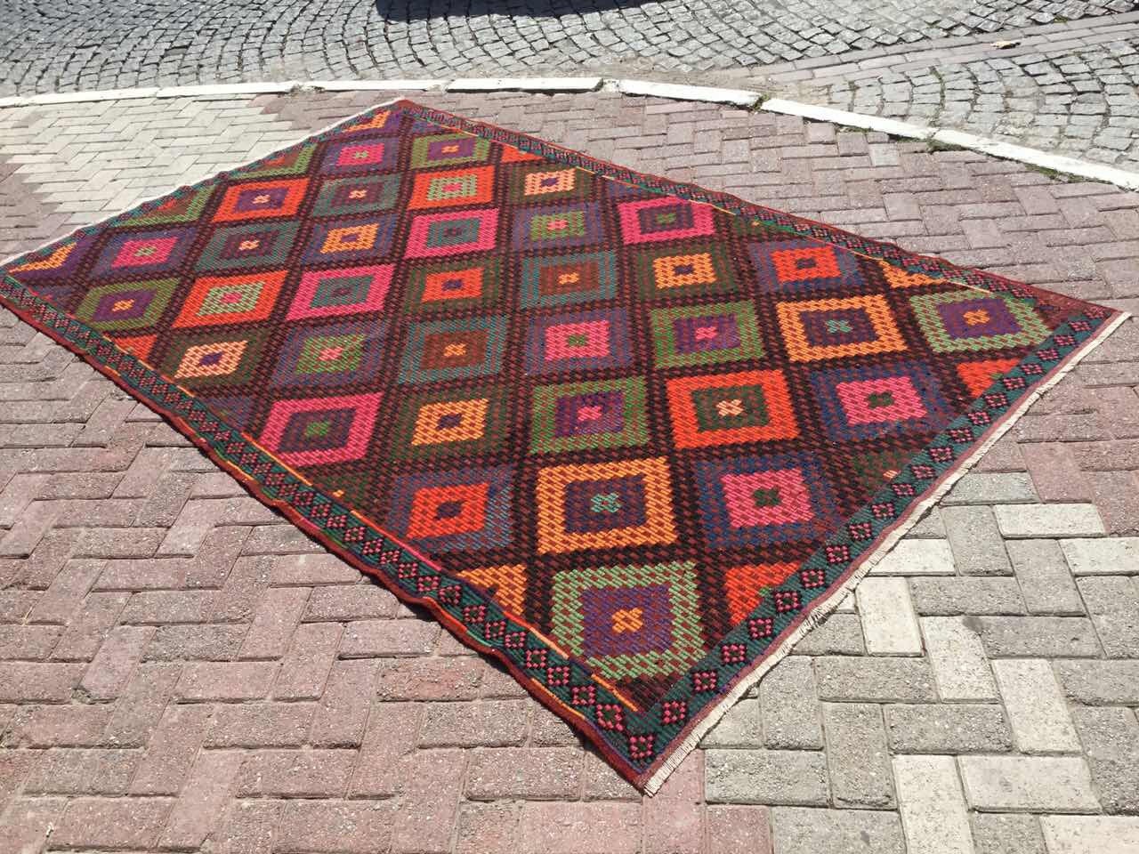 Pink Kilim rug 122 x 73 Turkish kilim rug pink | Etsy
