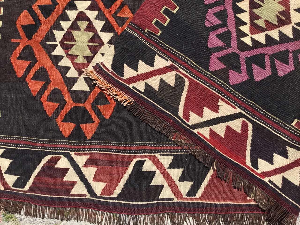 Black and red Kilim Rug 96 x 59 rug area rug | Etsy