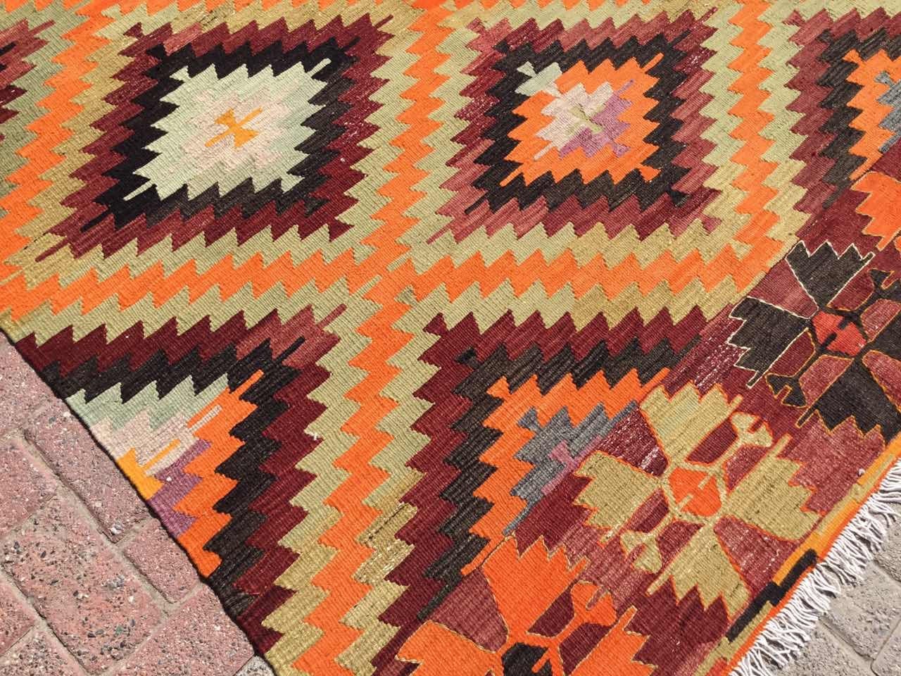 Diamond design rug 88 x 62 kilim rug Vintage | Etsy