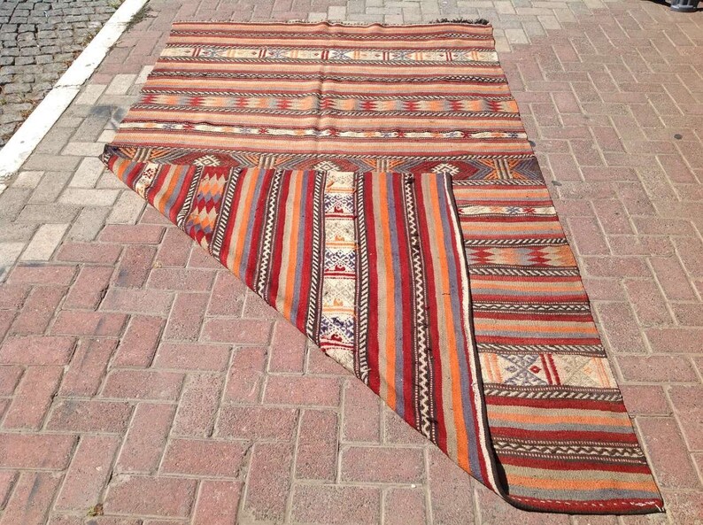 RUSTIC Turkish Rug Kilim Rug Vintage Turkish Kilim Rug Area | Etsy