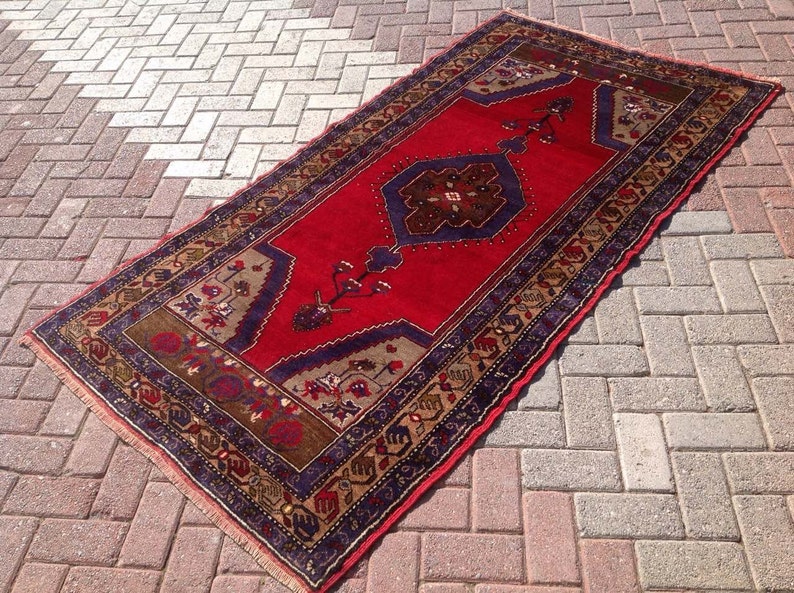 Red Bohemian Rug Area Rug Vintage Rug Traditional Anatolian | Etsy