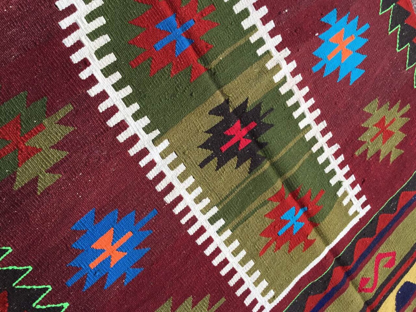 Small Kilim, Green Kilim, 60"x42", Vintage Turkish Kilim Rug, Small ...