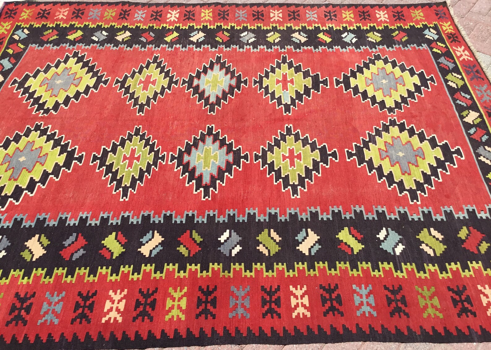 Red Kilim Rug 110x89 Red Rug Red Area Rug - Etsy