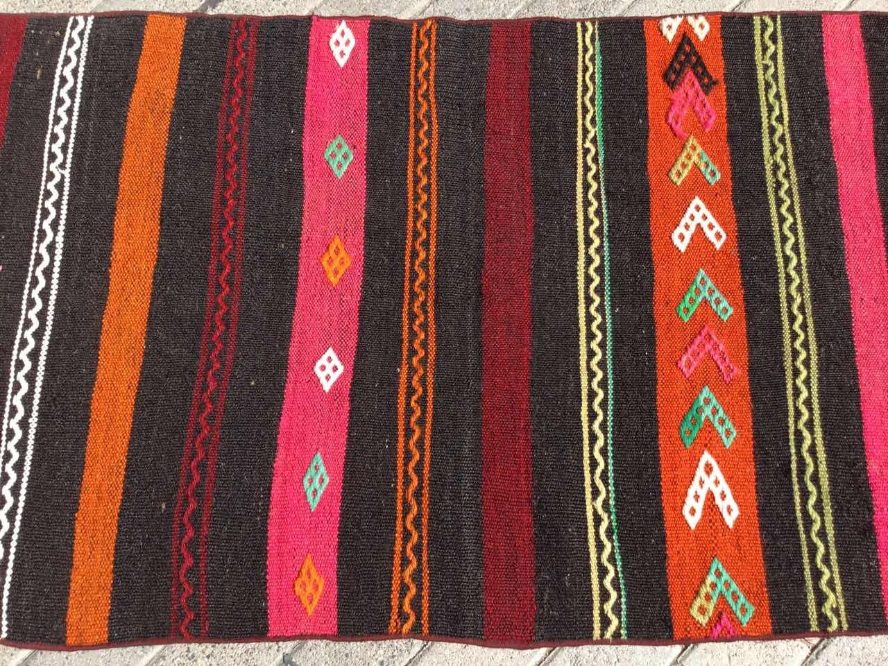 Kitchen Rug, Runner, 93" X 31.5", Vintage Turkish Kilim Runner Rug ...