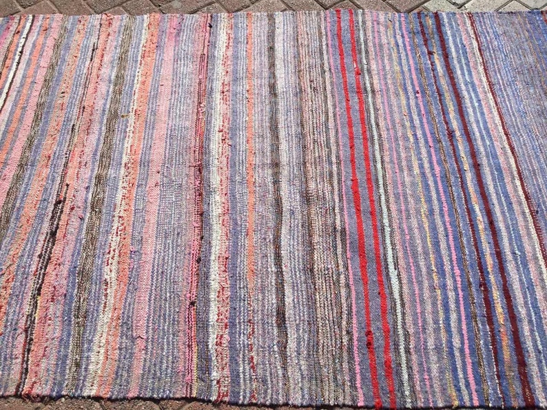 Striped Kilim Rug Colorful Area Rug 82 X 54 | Etsy