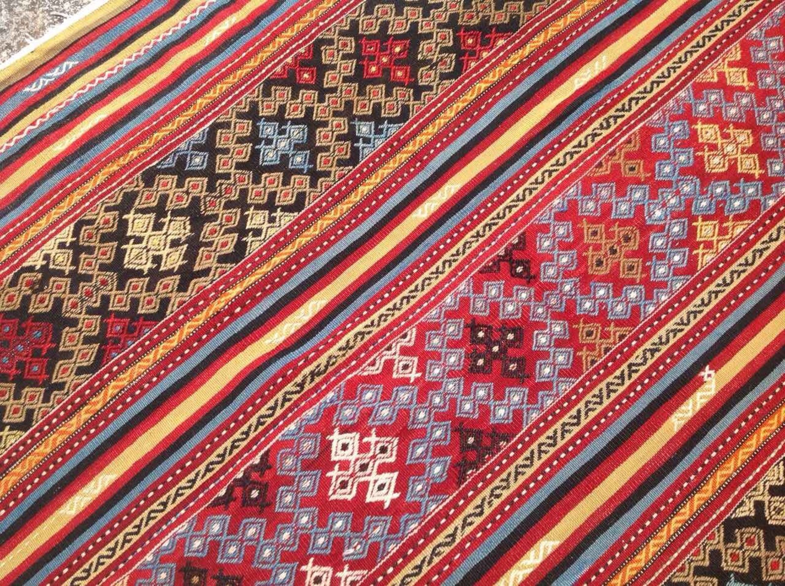 Kilim Rug 10'2 X 5'10 Red Stripped Rug - Etsy