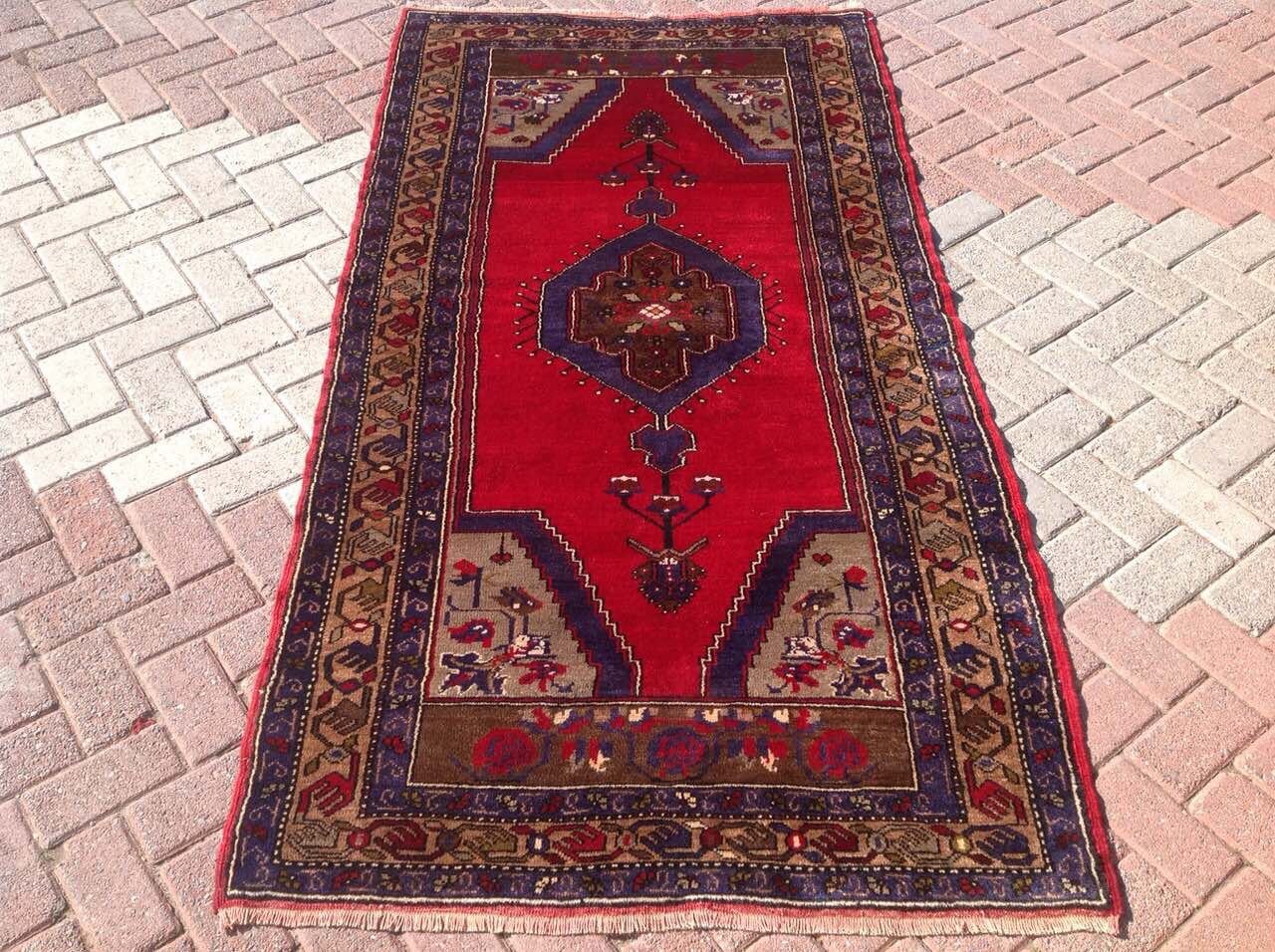 Red Bohemian Rug Area Rug Vintage Rug Traditional Anatolian | Etsy