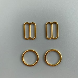 Gold 13/14mm Bra Ring & Slider Sets - Etsy