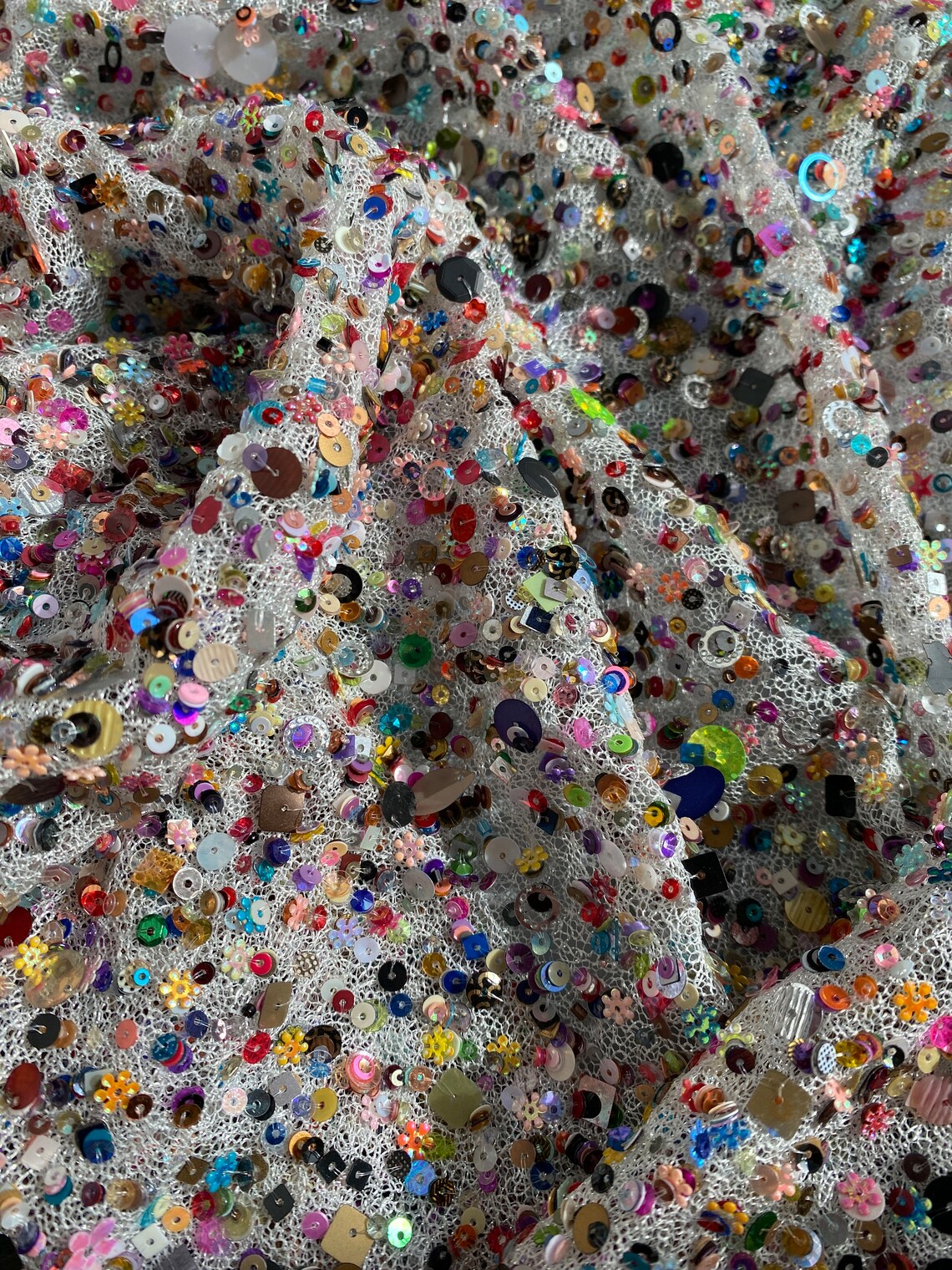 Rainbow Sequin Multicolour Fabric - Etsy