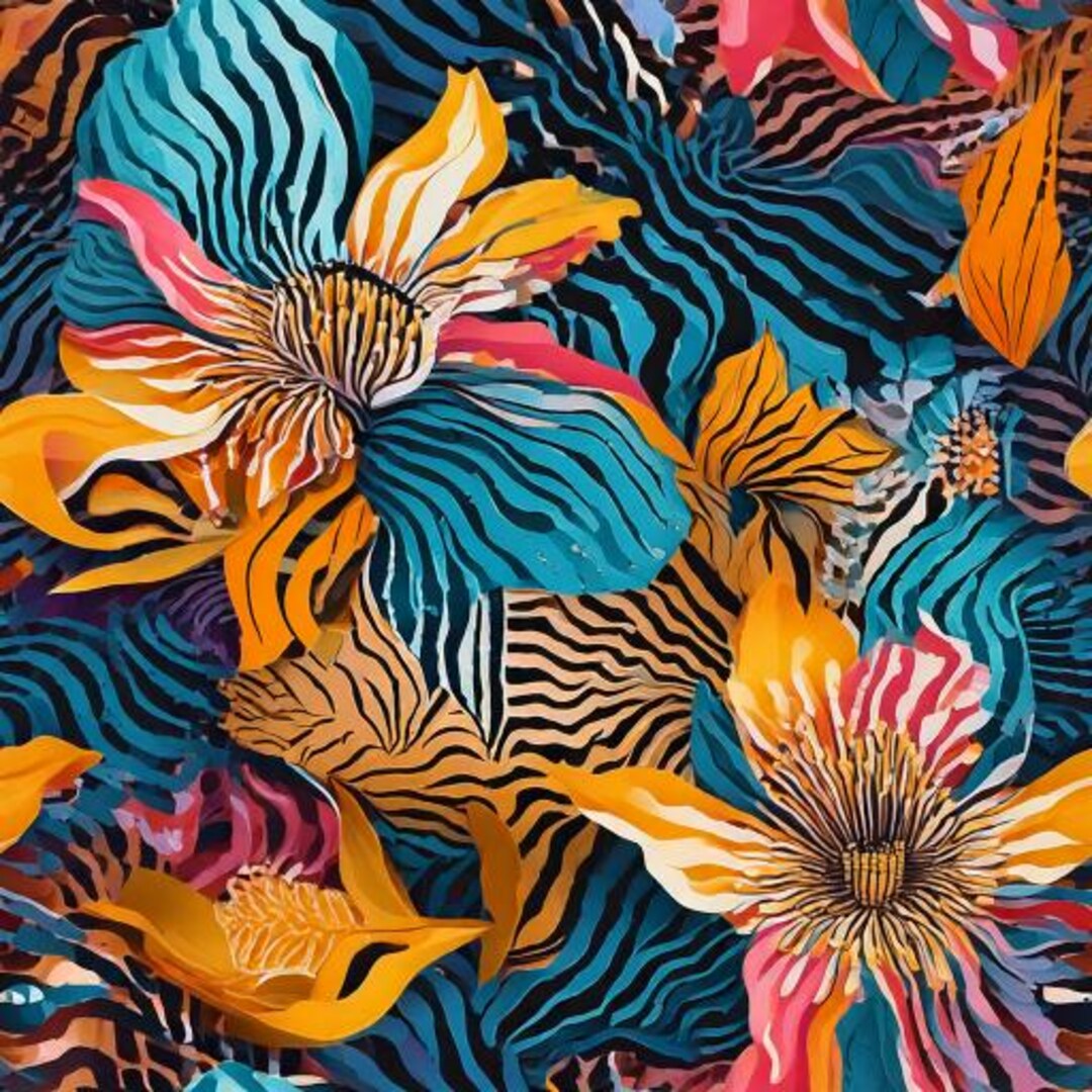 Floral Animal Print Paper: Picasso Style, High-res PNG (digital ...