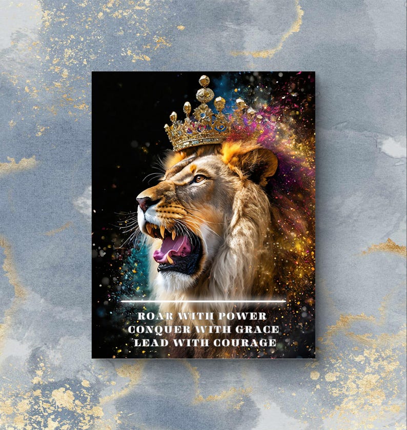 Bold Quote Roar With Power Conquer With Grace Lead With Courage High ...