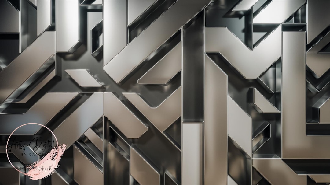 3D Abstract Wall Design Sleek Metallic Geometric Patterns Modern ...