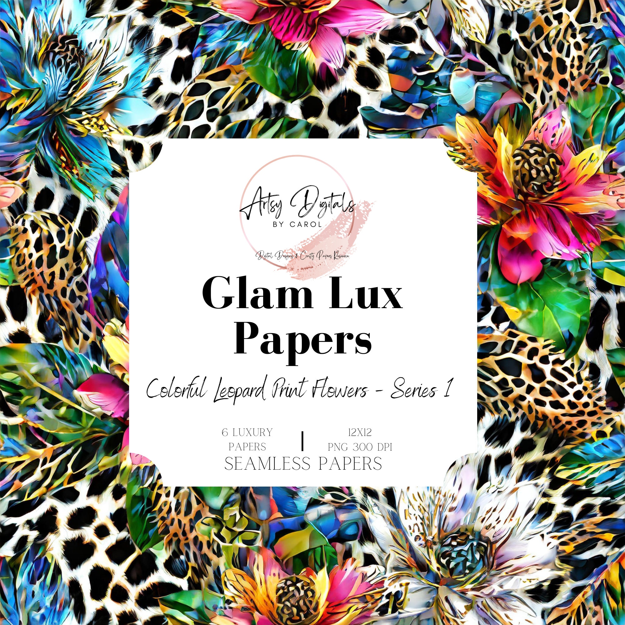 Leopard Print Flower Pattern, Seamless, Texture Animal Print Background ...