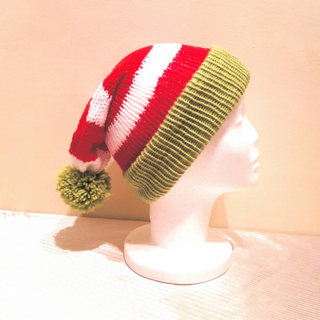 Elf Hat Christmas Elf Hat Knitted Elf Hat Christmas Hat - Etsy