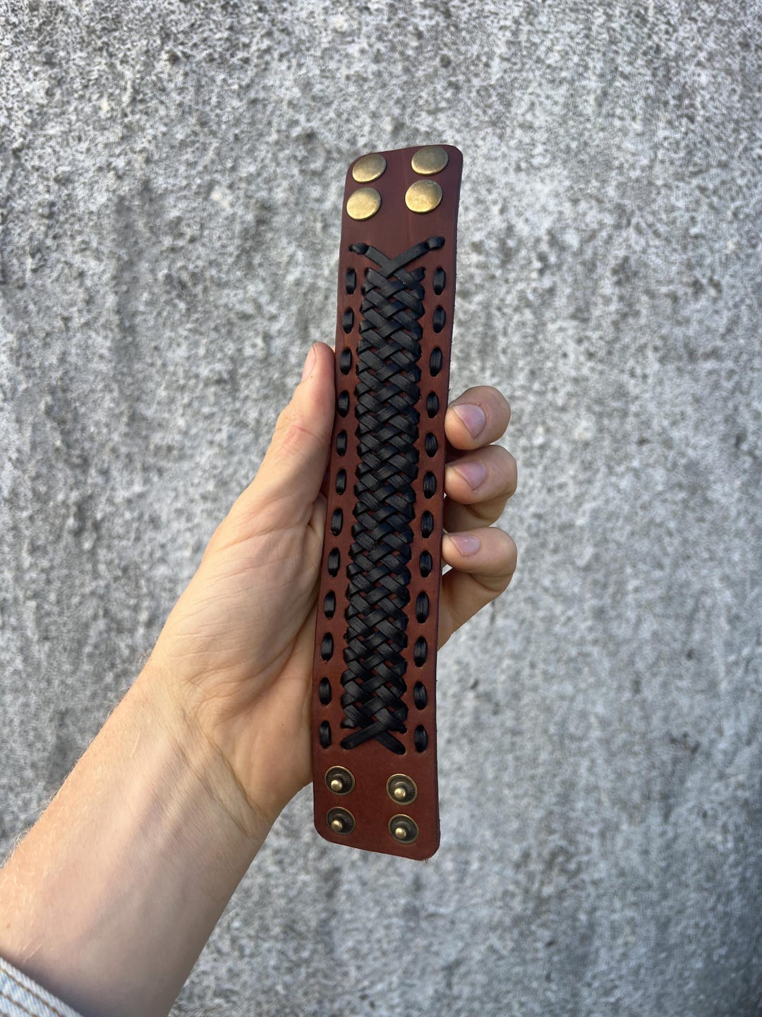 Leather Cuff Bracelet, Braided Leather, Plaited Leather - Etsy