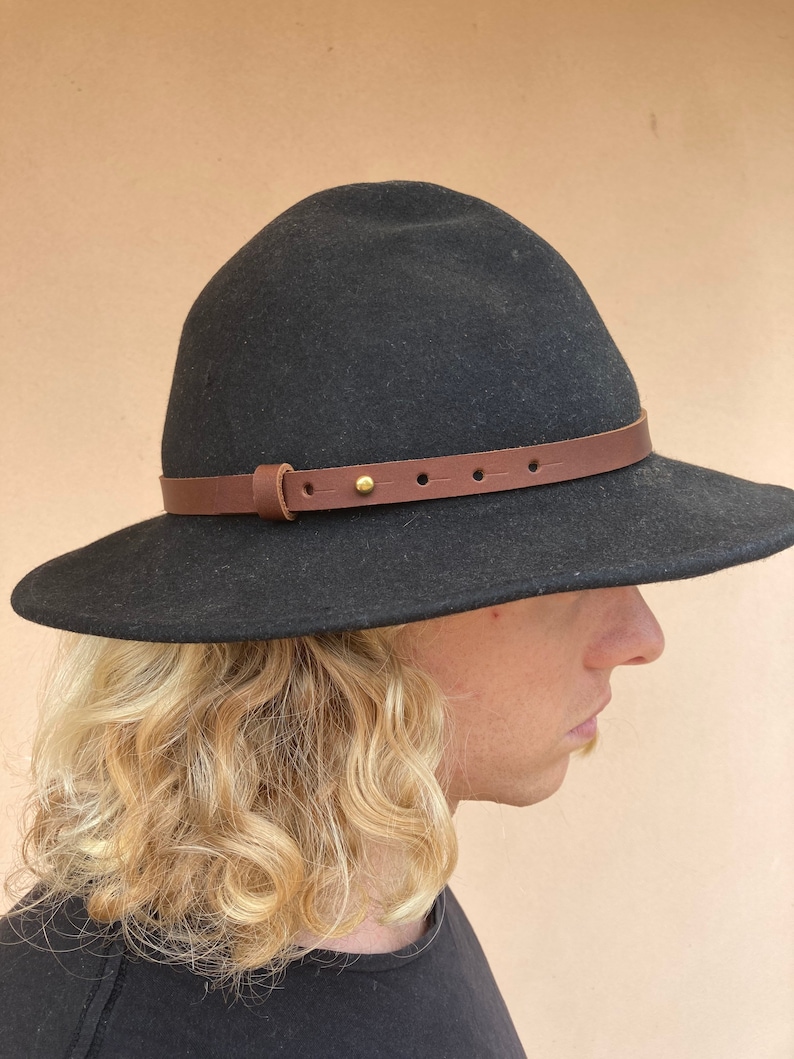 Leather Hat Band Adjustable Hatband Hat Accessory | Etsy