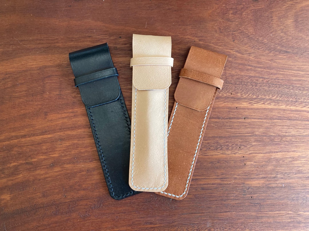 Kangaroo Leather Pen Holder, Leather Pen Case, Pencil Case, Double Pen ...