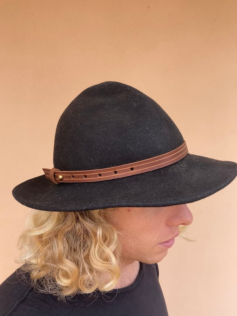 Leather Hat Band Adjustable Hatband Hat Accessory | Etsy