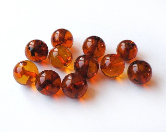 Genuine Amber Beads 12.6 Mm Diameter 1 Bead Baltic Amber | Etsy
