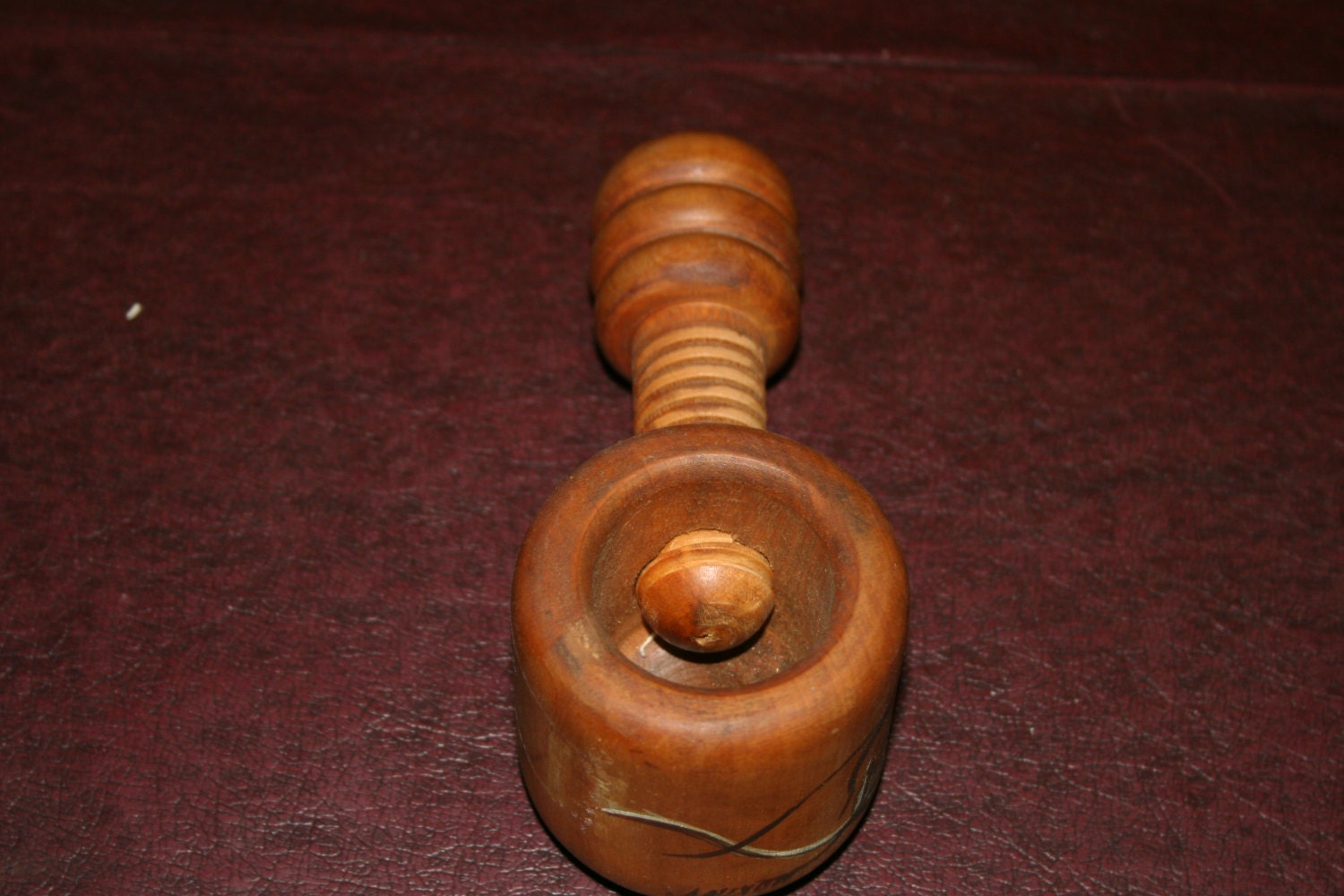 Vintage Painted Wooden Nut Cracker Screw In Handle Vintage Painted Wooden Nut Cracker Screw In Handle
