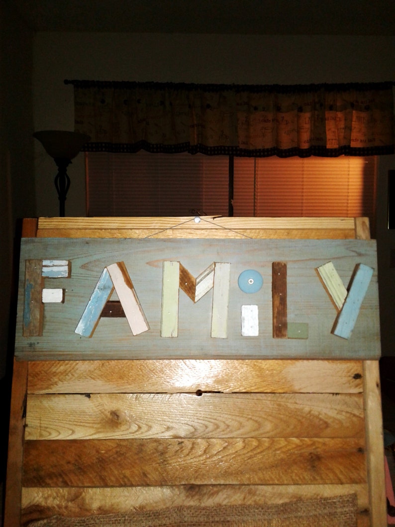 Rustic Wall Art, Family Sign, Typography, Vintage Wall Art, Primitive ...