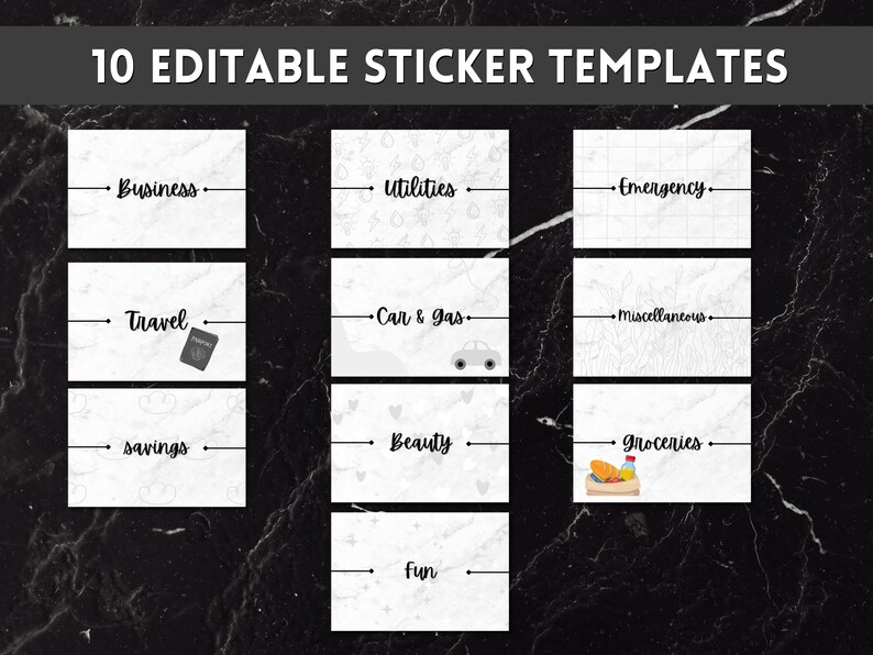 Luxury Cash Stuffing Label Template, Editable Cash Envelope Stickers ...