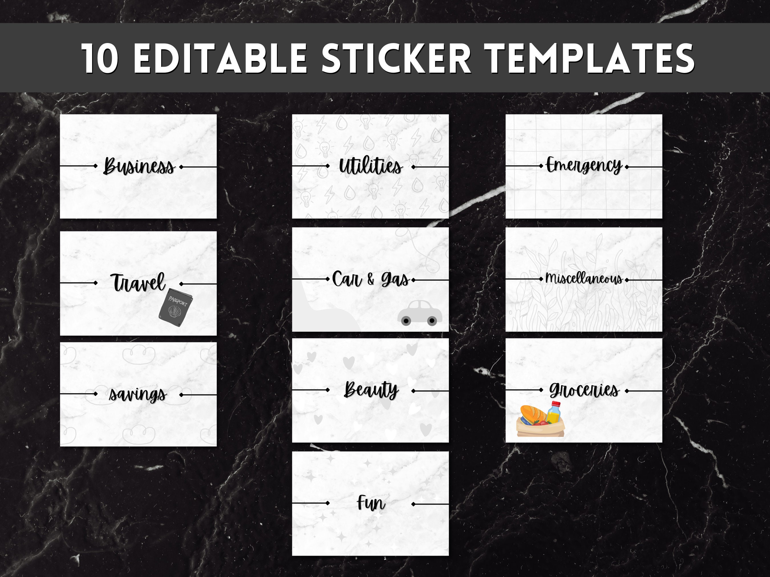 Luxury Cash Stuffing Label Template, Editable Cash Envelope Stickers ...