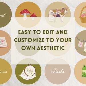 40 Instagram Highlight Covers Cottagecore Boho Canva Neutral Story IG ...