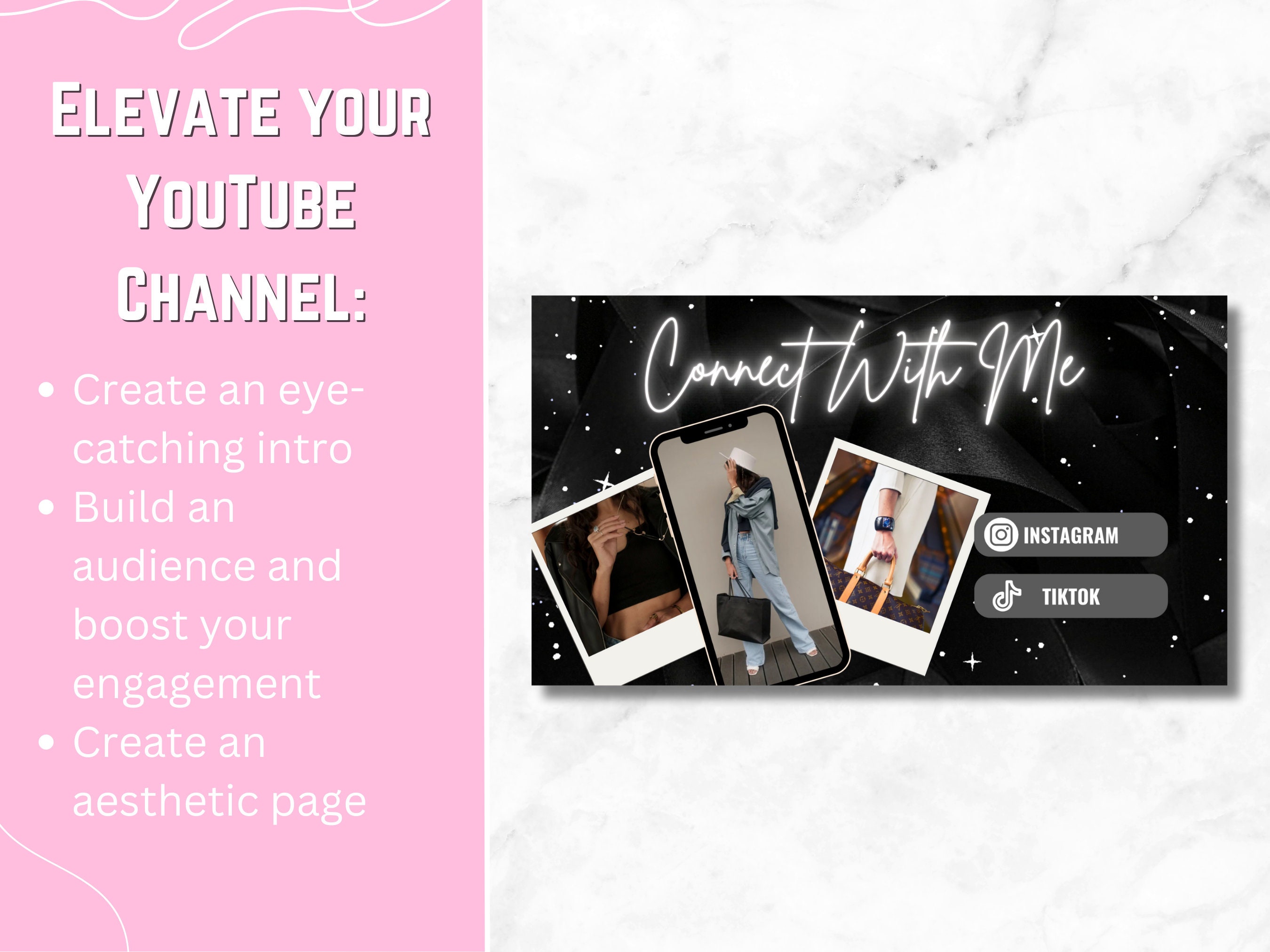 Youtube Intro Banner Template Luxury Youtube Branding Kit, White ...