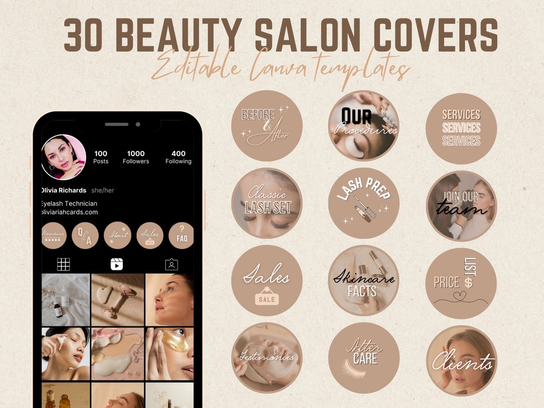 30 Neutral Instagram Highlight Covers, IG Canva Template, Quotes Luxury ...