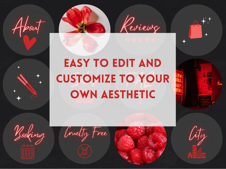 40 Red Luxury Baddie Instagram Highlight Covers Canva Template Luxe IG ...