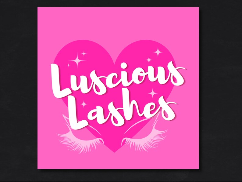 DIY Pink Lash Logo, Beauty Salon Small Business, Neon Logo Design, DIY ...